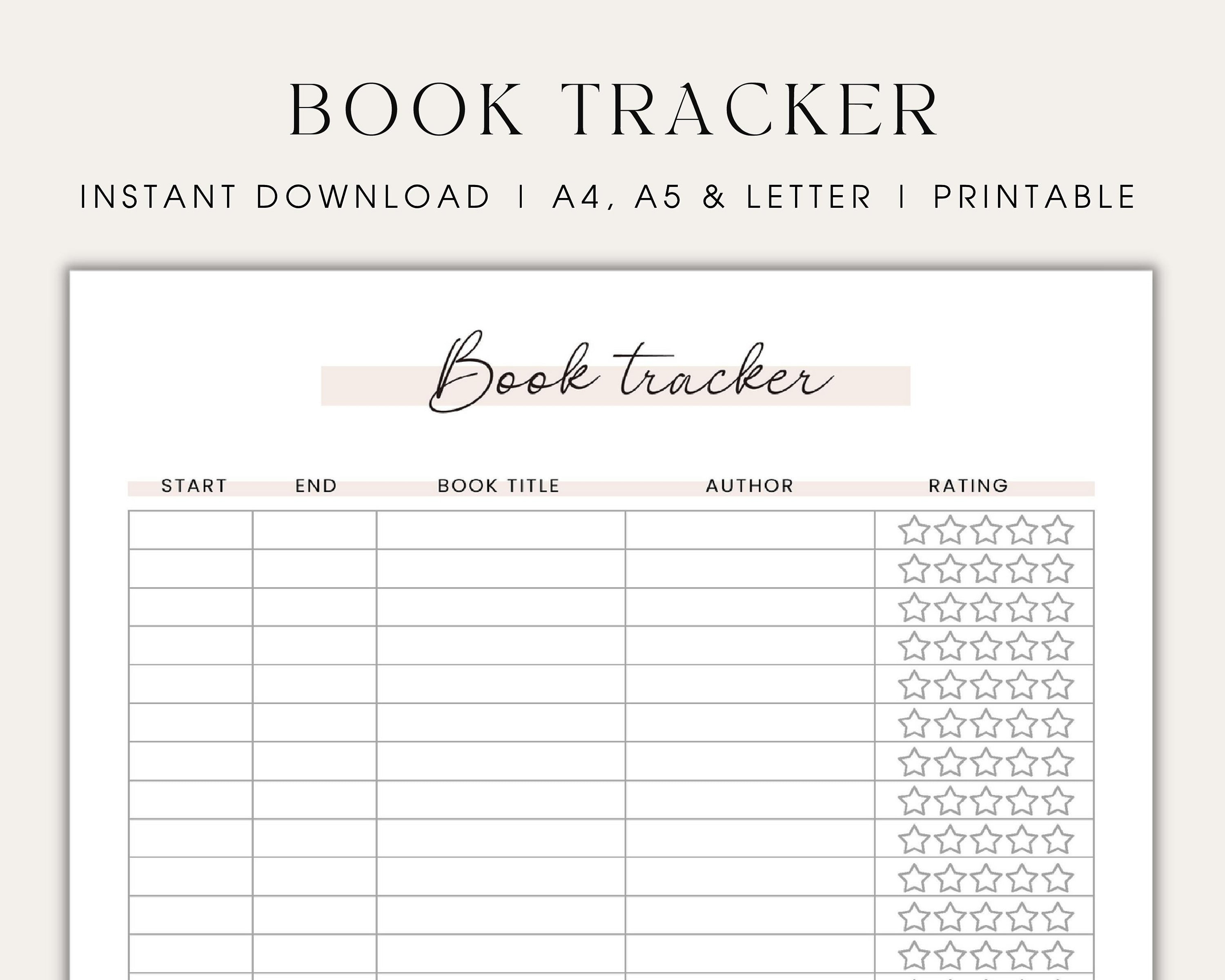 Reading Book Tracker Printable Reading Log Printable Book Challenge ...
