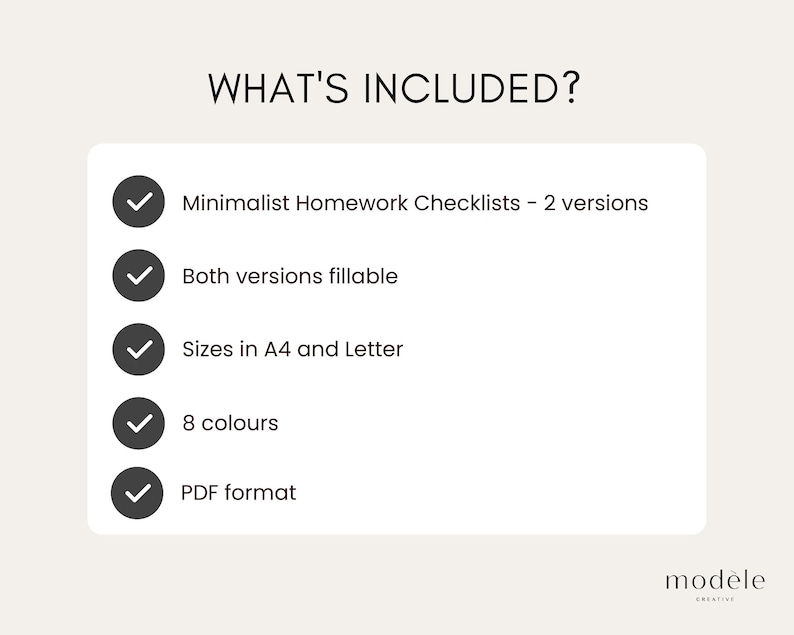 Homework Checklist Printable Student Planner for Students Planner ...