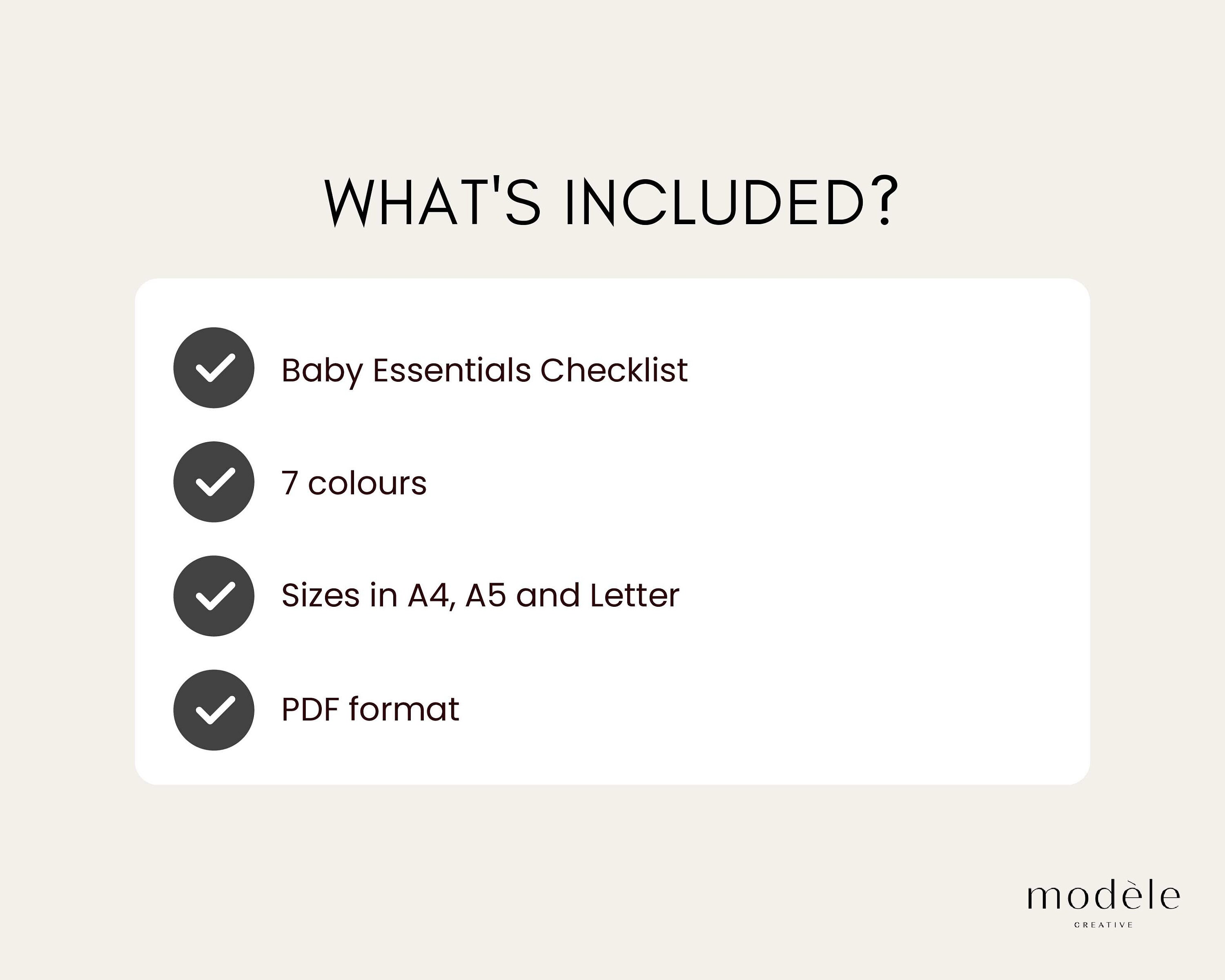 Baby Essentials Checklist Printable Baby Must Haves Newborn Essentials ...