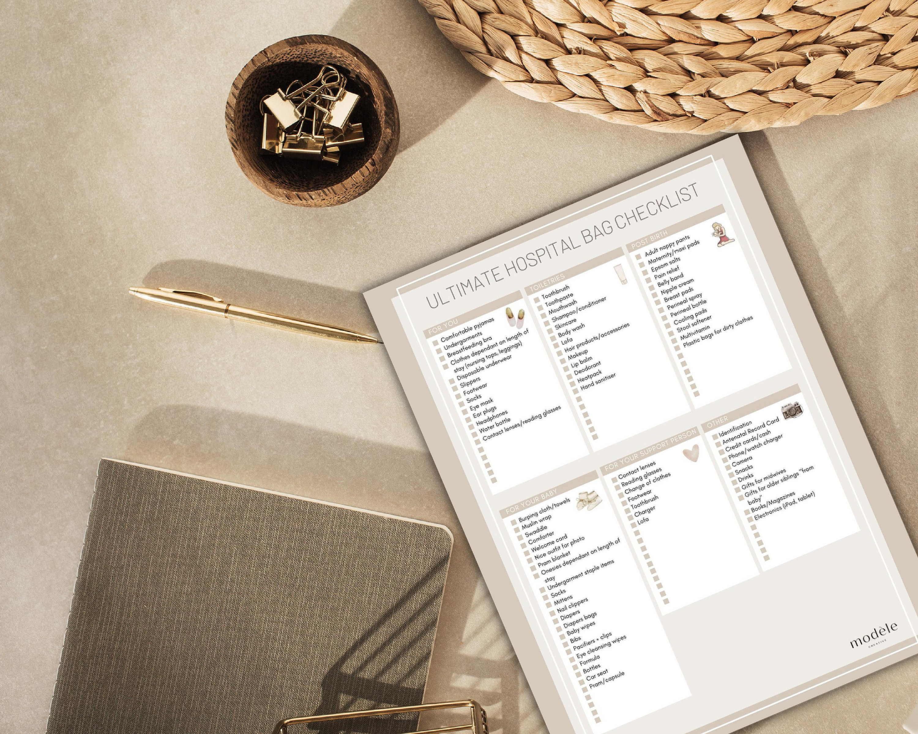 Hospital Bag Checklist Printable Birth Packing List Hospital Essentials ...