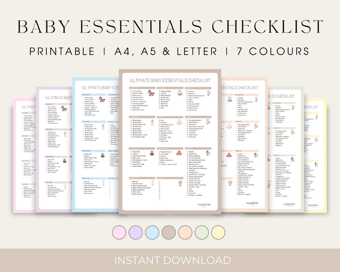 Baby Essentials Checklist Printable Baby Must Haves Newborn Essentials ...