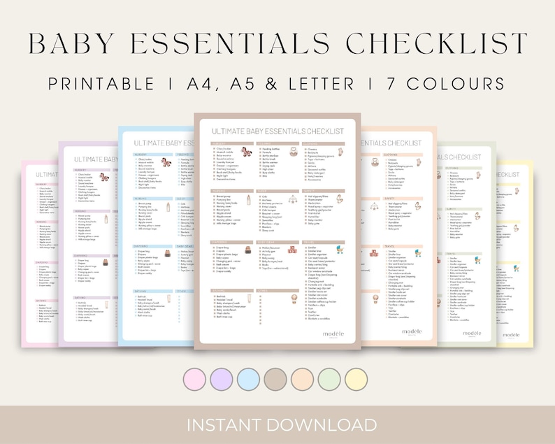 Baby Essentials Checklist Printable Baby Must Haves Newborn Essentials ...