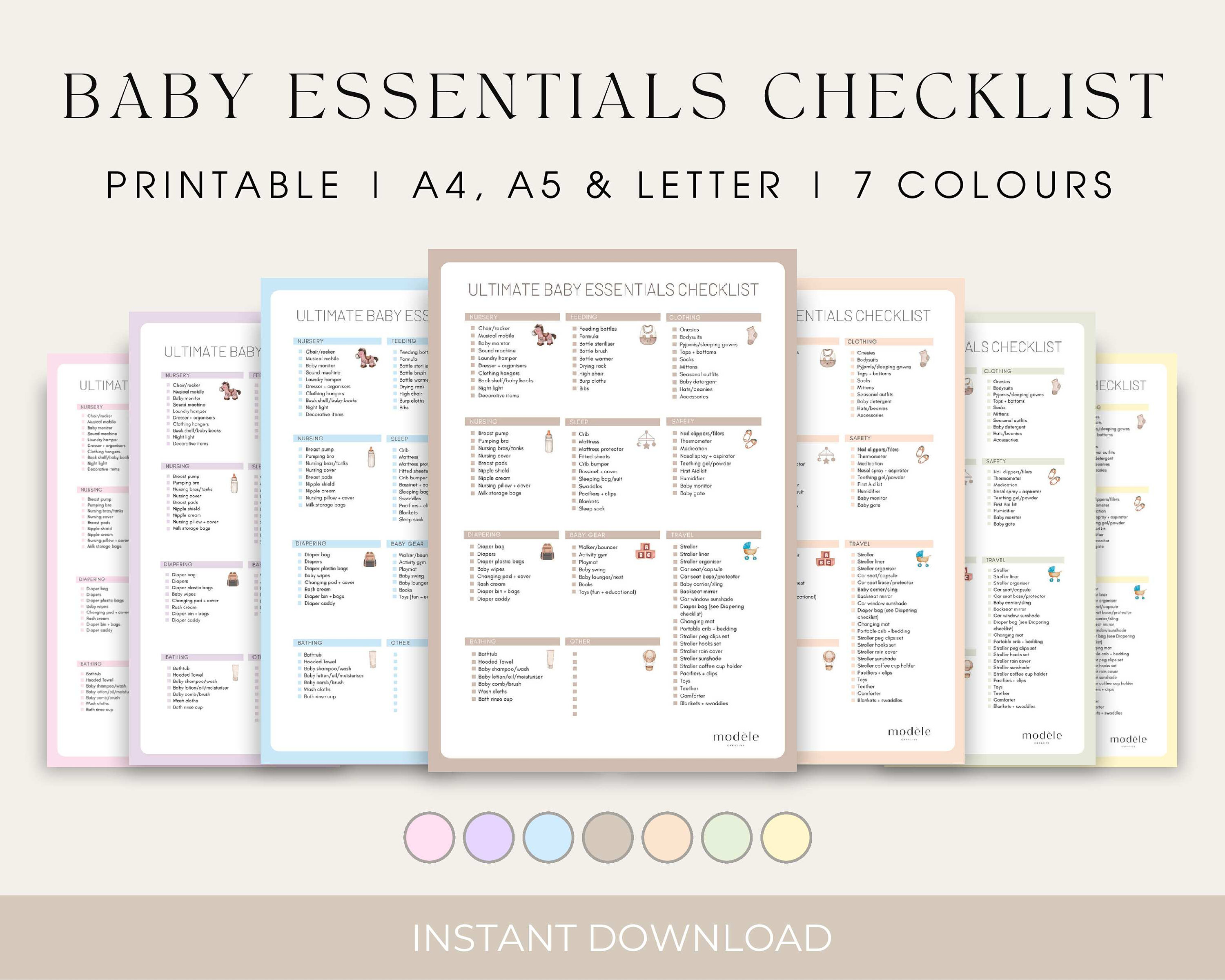 Baby Essentials Checklist Printable Baby Must Haves Newborn Essentials ...