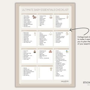 Baby Essentials Checklist Bundle Baby Planning Newborn Essentials ...