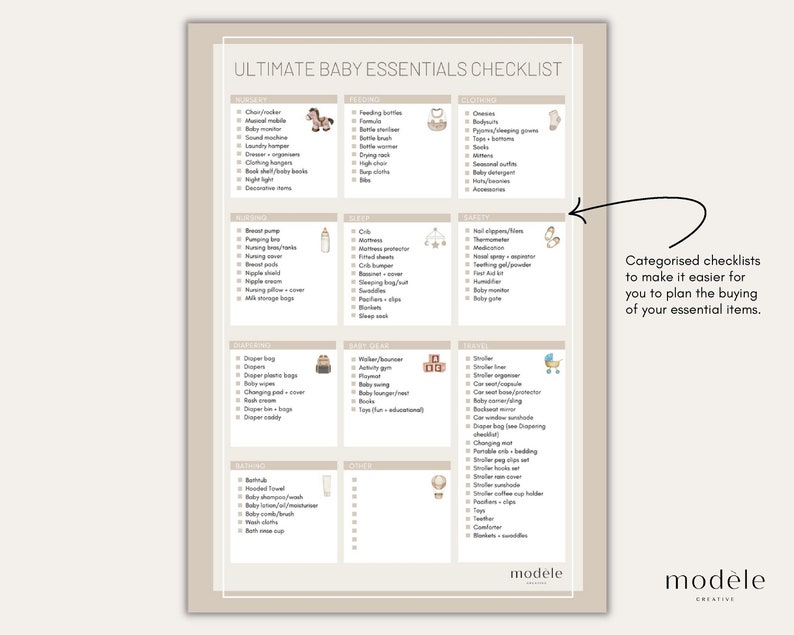 Baby Essentials Checklist Bundle Baby Planning Newborn Essentials ...