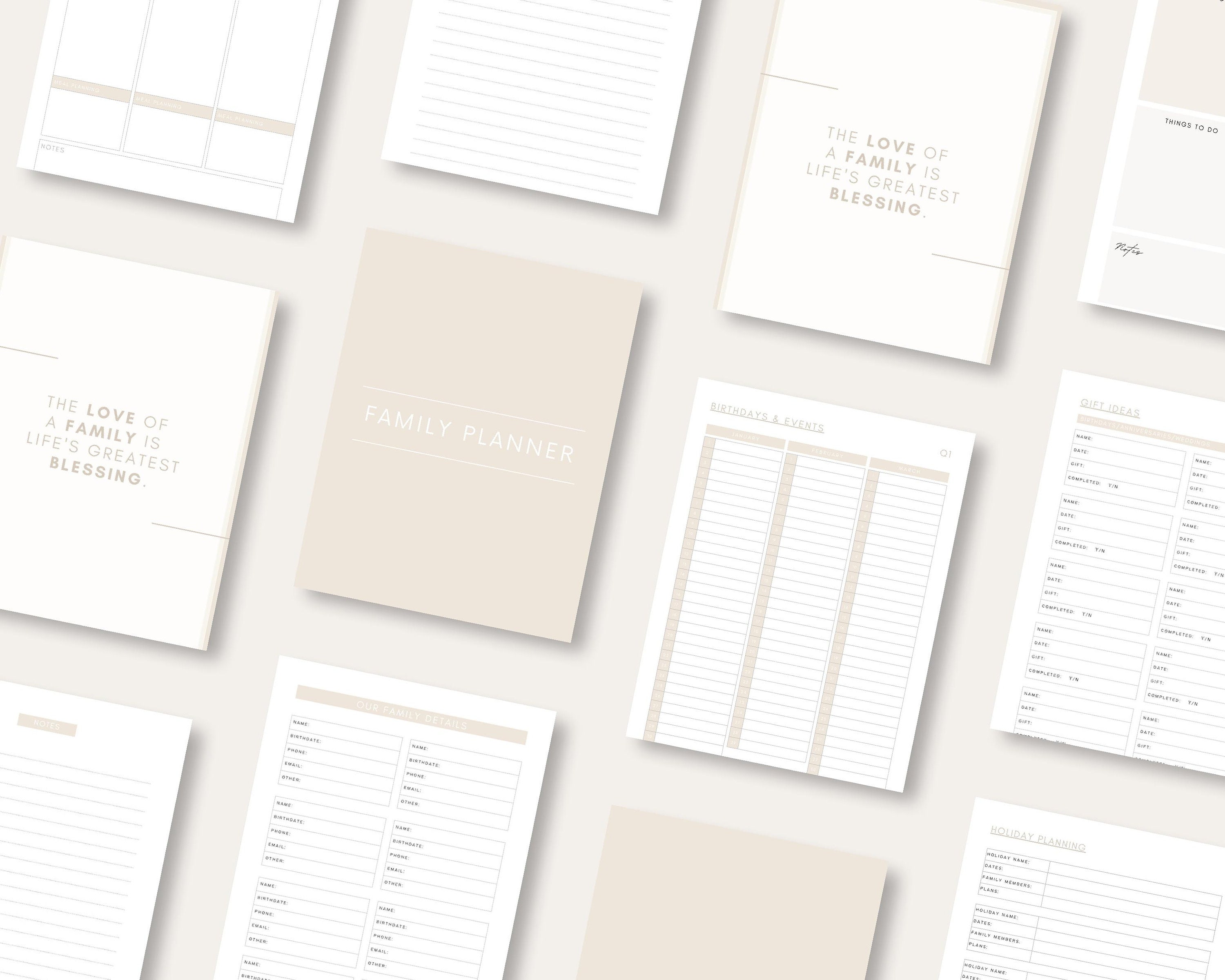 Family Planner Printable Planner for Moms Printable Planner Yearly ...