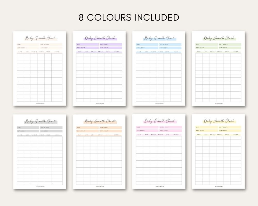 Minimalist Baby Growth Chart Printable Height Chart for Kids Weight ...