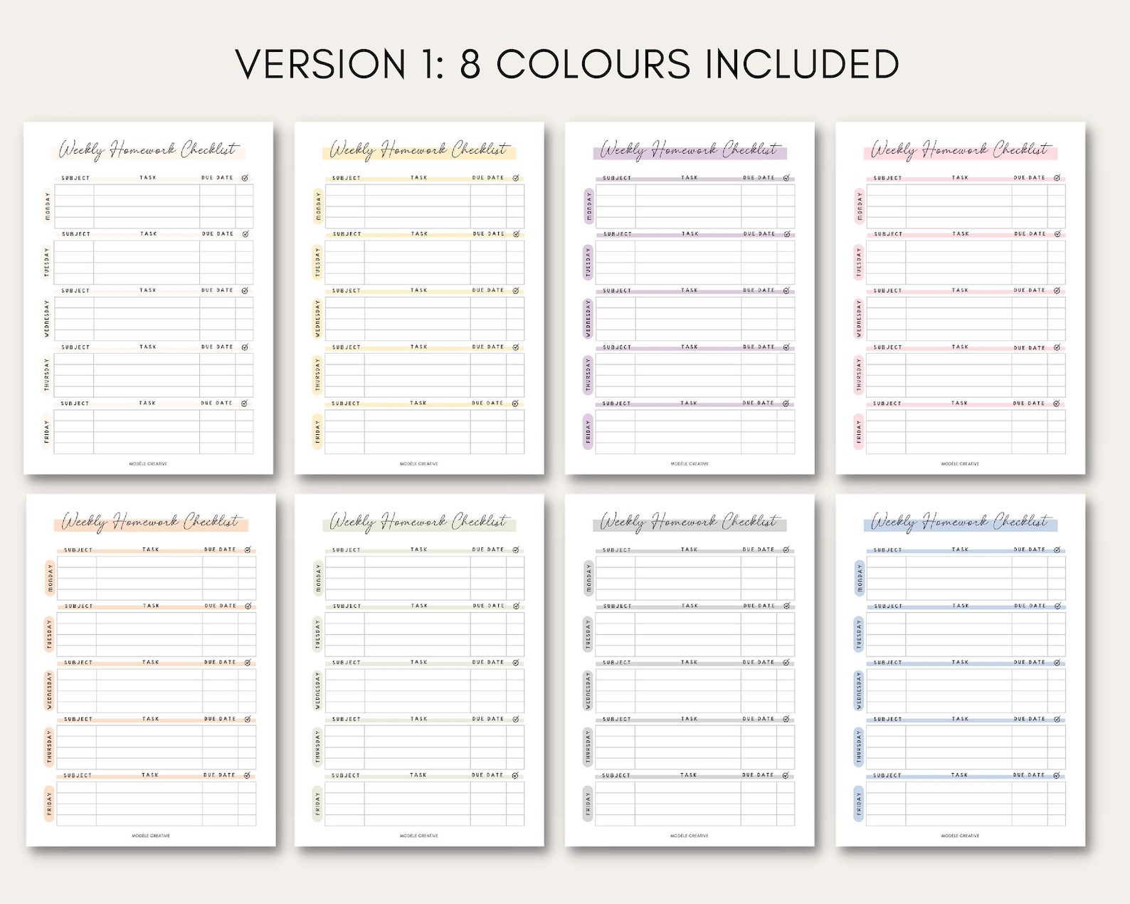 Homework Checklist Printable Student Planner for Students Planner ...