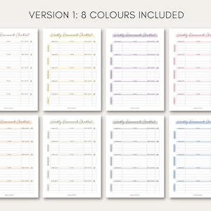 Homework Checklist Printable Student Planner for Students Planner ...