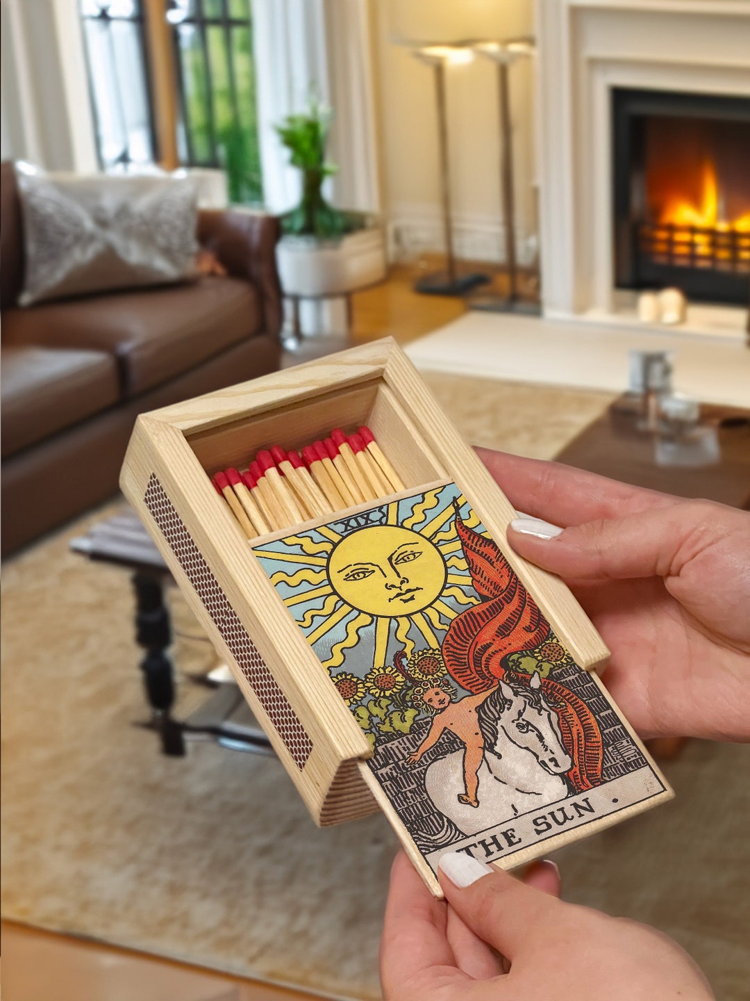 Wooden Matchbox Tarot Matchbox - Etsy