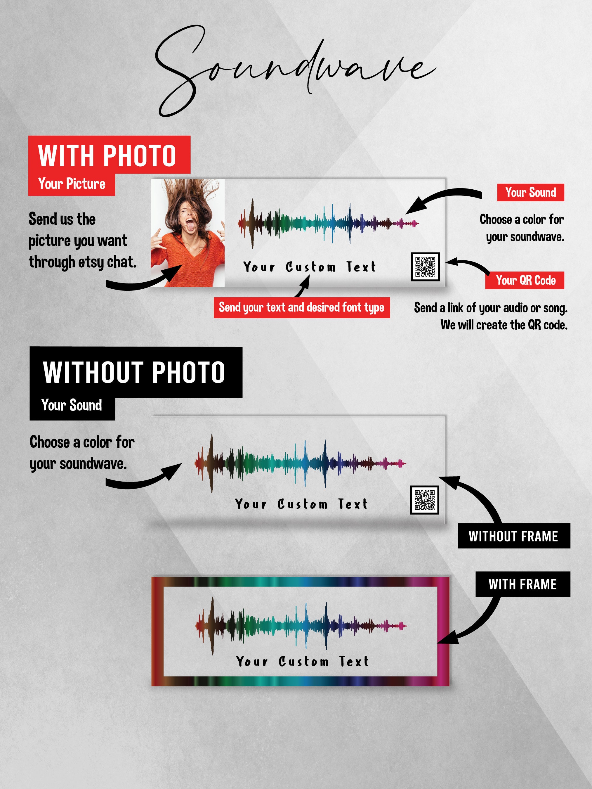 Soundwave Art QR Code Song Plaque CUSTOM Sound Wave With - Etsy Australia