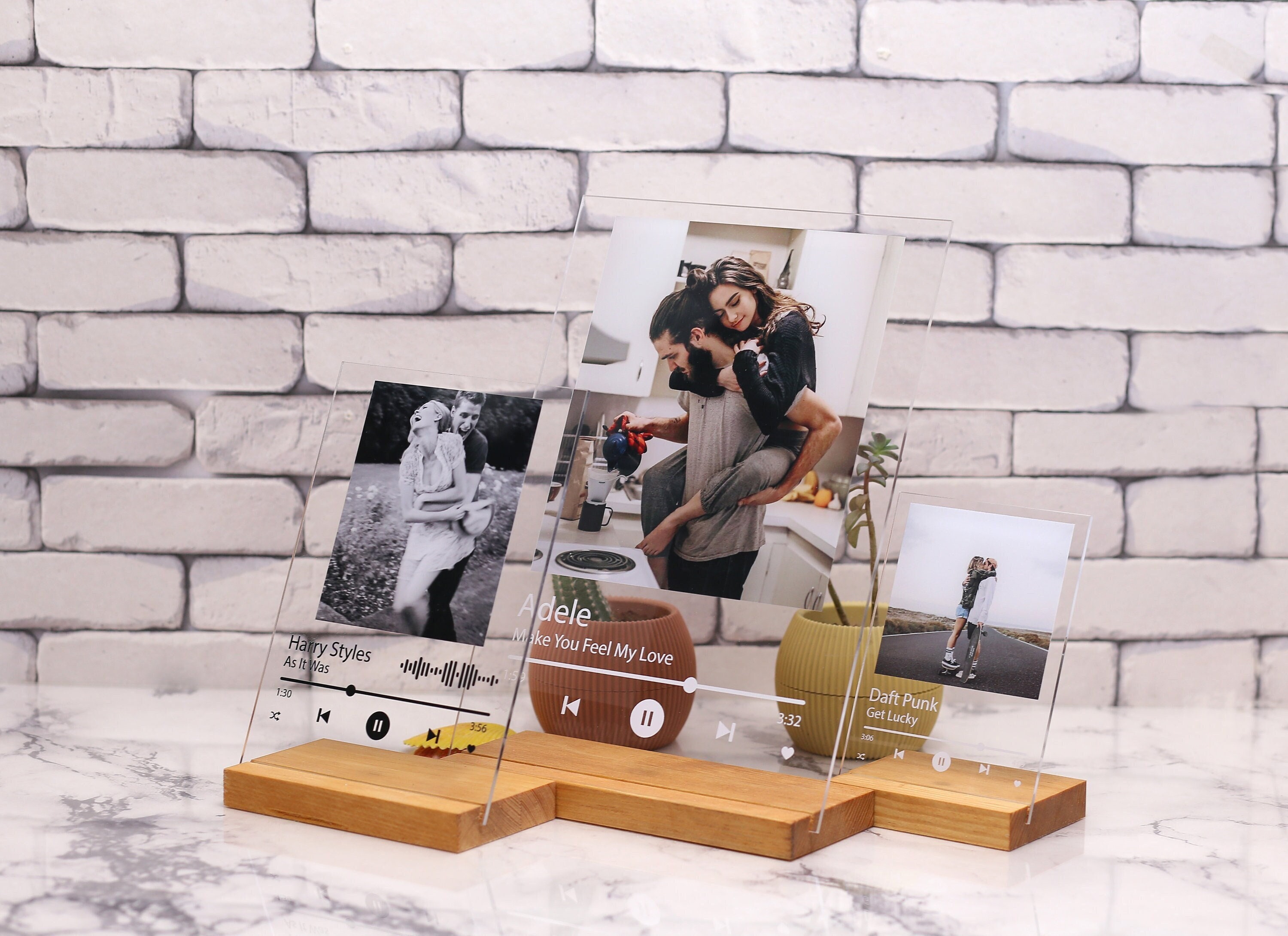 Personalized Song Plaque | Acrylic Print With Photo, Wood Stand - Etsy