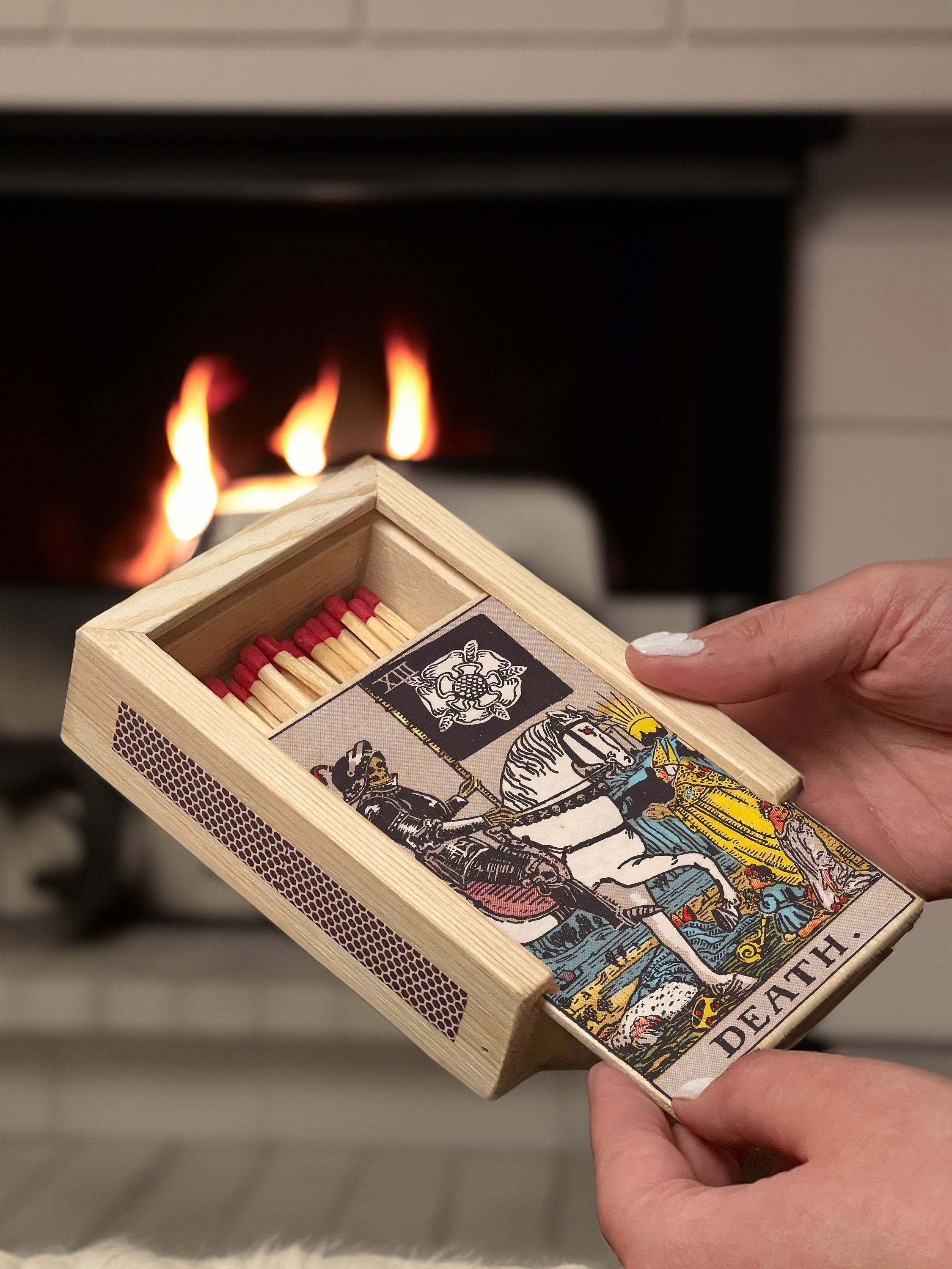Wooden Matchbox Tarot Matchbox - Etsy