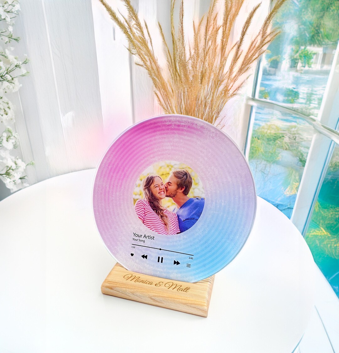 Personalized Music Plaque With Stand | Custom Song Plaque | Print With ...