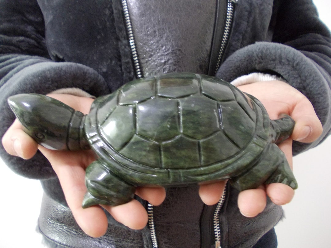 Funnt Jade Crystal Healing Green Jade Turtle Carving Carved,crystal ...