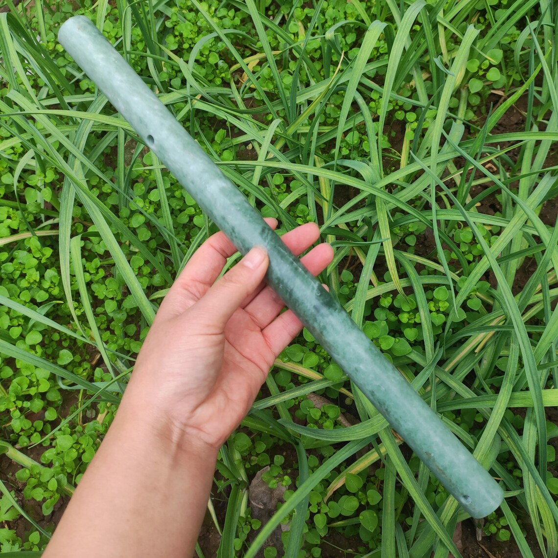 Exquisite Green Jade Flute - Handcrafted Traditional Chinese Musical ...