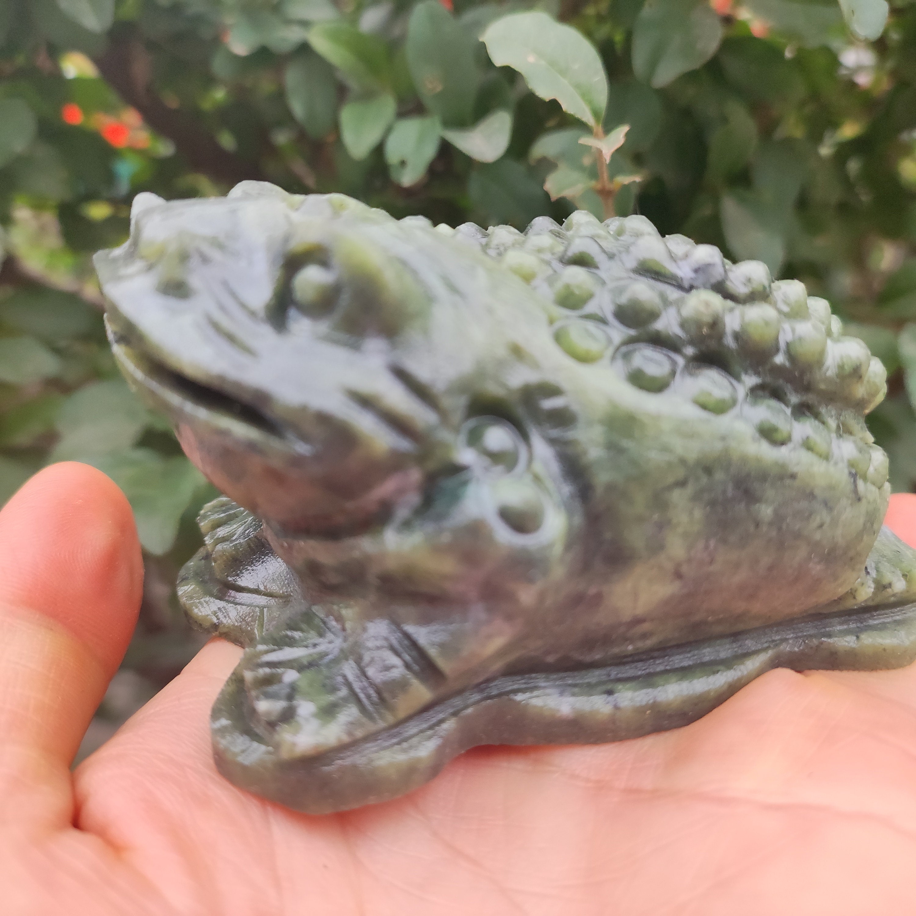 Get 1 Crystal Natural Green Jade Money Toad Statue Feng Shui Fortune ...