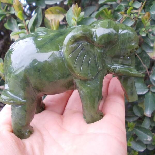 Jade Elephant Figurine - Etsy