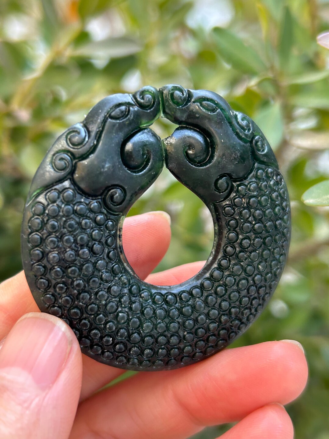 Jade Pixiu Statue Necklace Pendant, Black Obsidian Carving, Root Chakra ...