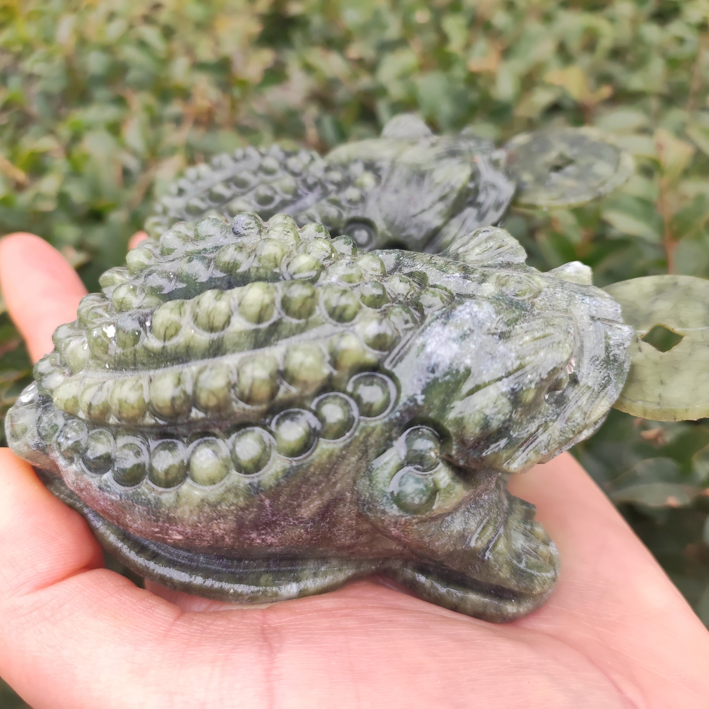 Get 1 Crystal Natural Green Jade Money Toad Statue Feng Shui Fortune ...