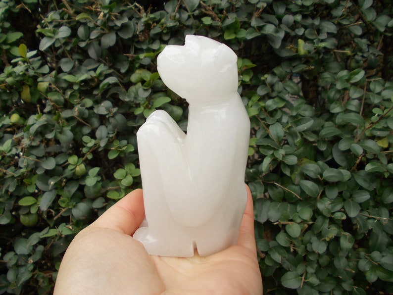 Funny Jade Crystal Healing White Monkey Statue Carving Carved, Crystal ...