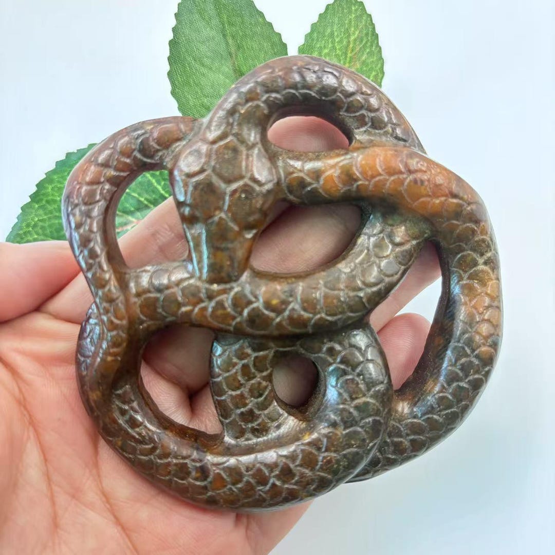 Yellow Jade Snake Statue, Chinese Zodiac Year of Snake Charm, Hongshan ...