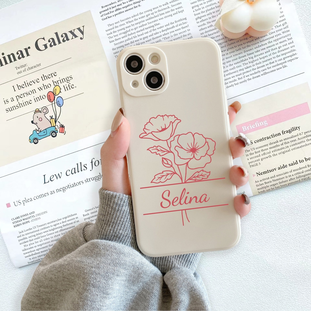Personalized Birth Flower Mobile Phone Case for iPhone 15 14 13 12 11 ...