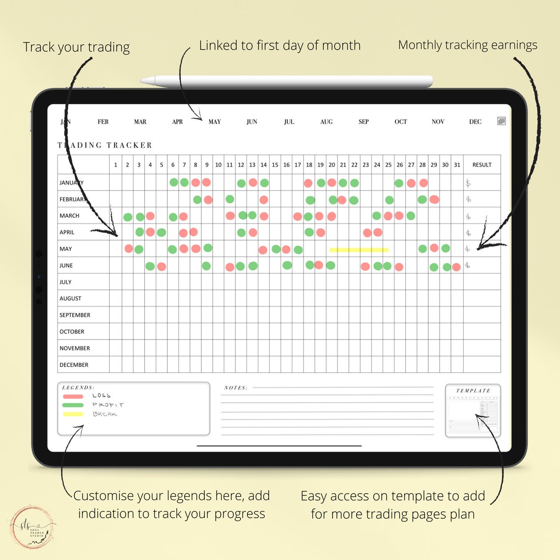 365 Days Digital Trading Journal, Minimal and Undated Journal, Daily ...