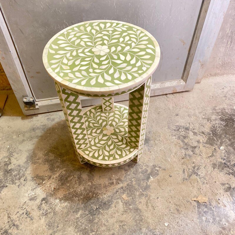 Bone Inlay End Table - Etsy