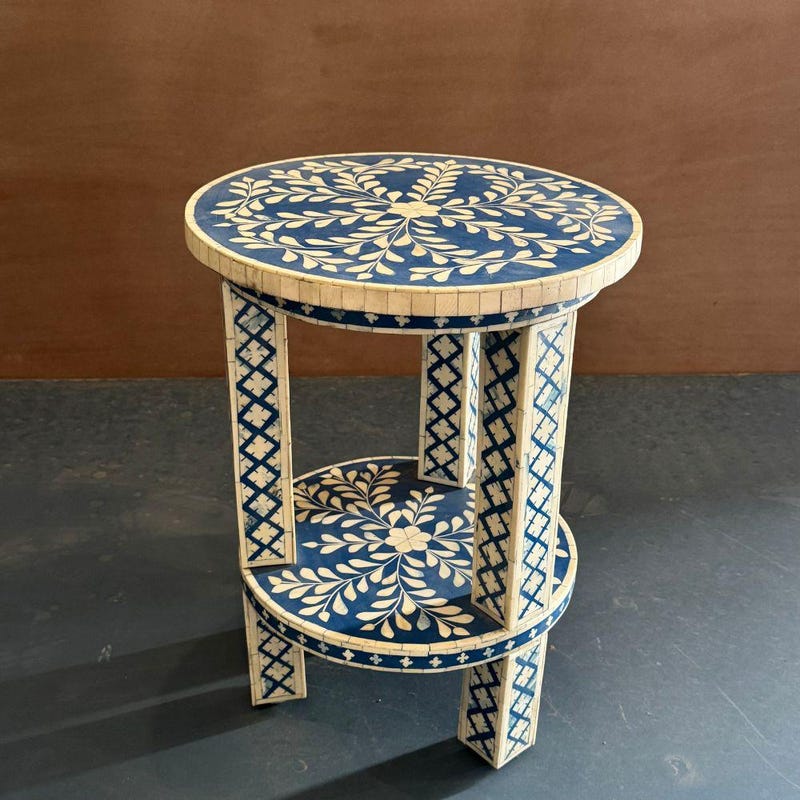 Bone Inlay End Table - Etsy