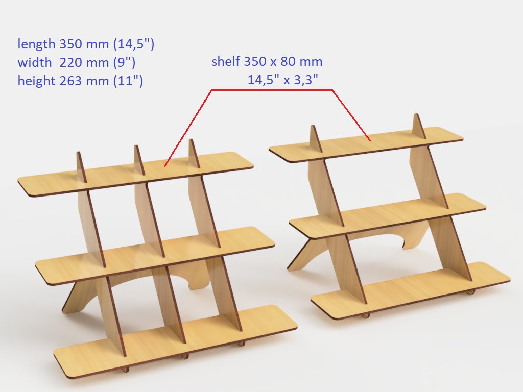 Laser Cut 3 Level Desktop Shelves 2 Sizes for Home or Office Decor ...