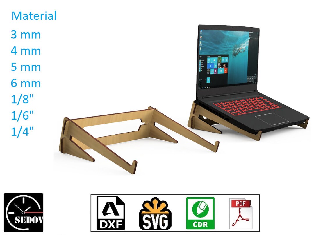 Laser Cut Easy Assembly Laptop Stand: Folding Design, Lightweight and ...