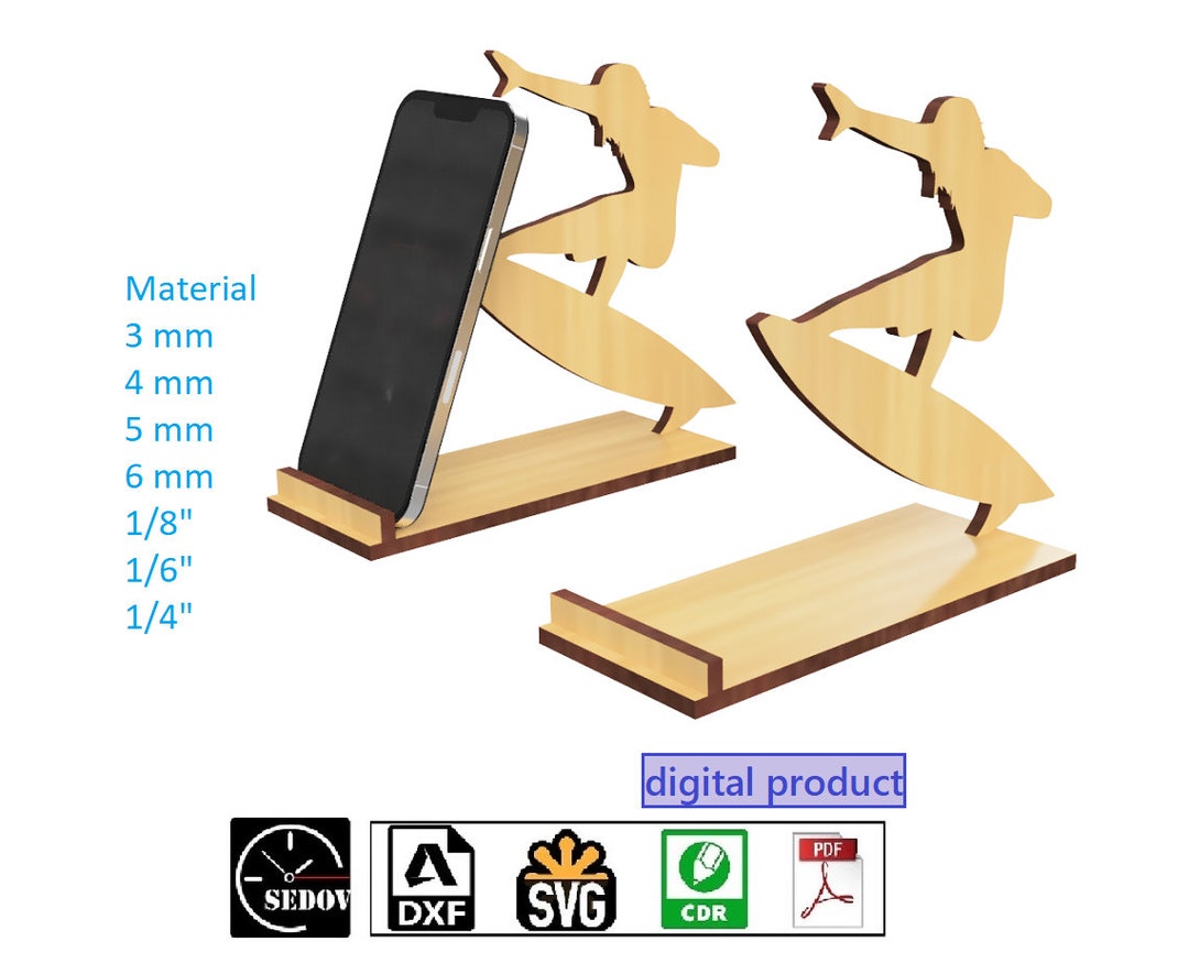 Convenient Surfing Phone Stand - Laser Cut Template for Hands-free ...