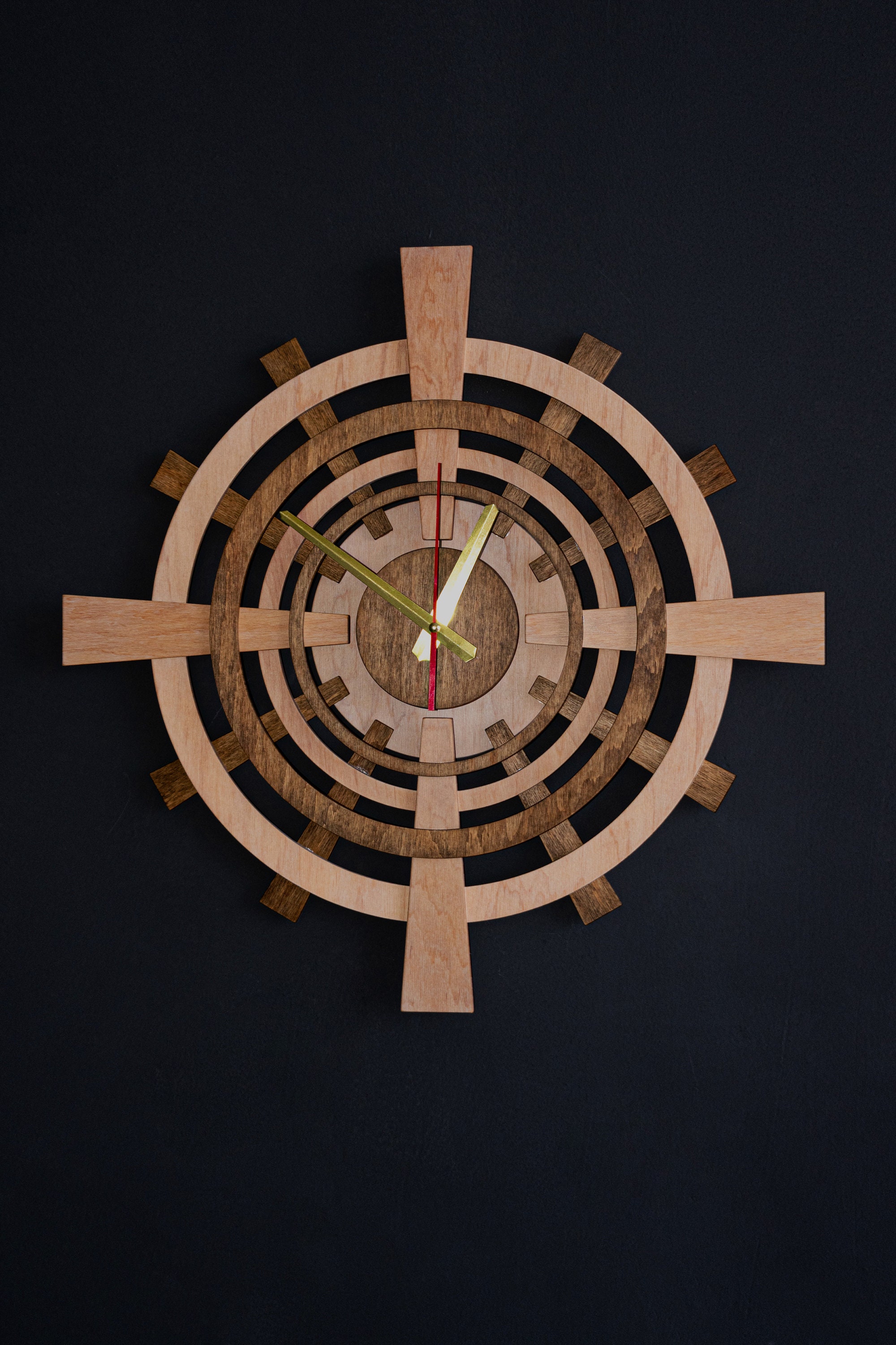 Laser Cut Modern Wall Clock Layered Wood Wall Clock Large Wall - Etsy