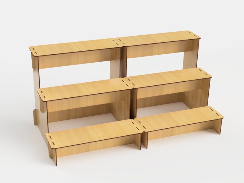 Laser Cut Retail Display Shelf Step Design, Compact Retail Riser ...