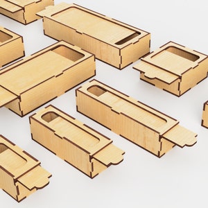 Laser Cut Boxes Set With Lid - Slider Box - Storage Lid Box - Template ...