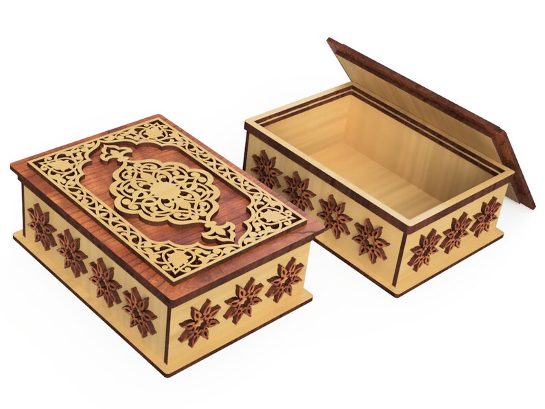 Laser Cut Set of 3 Caskets Box- Beautiful Ornament Boxes - Jewelry Gift ...