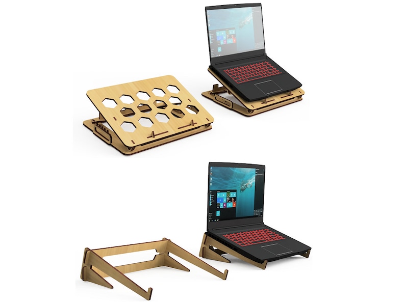 Set of 10 Laser Cut Laptop Stand Templates Variety Pack Adjustable ...