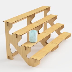 Laser Cut Retail Display Shelf Step Design for Customization Round ...