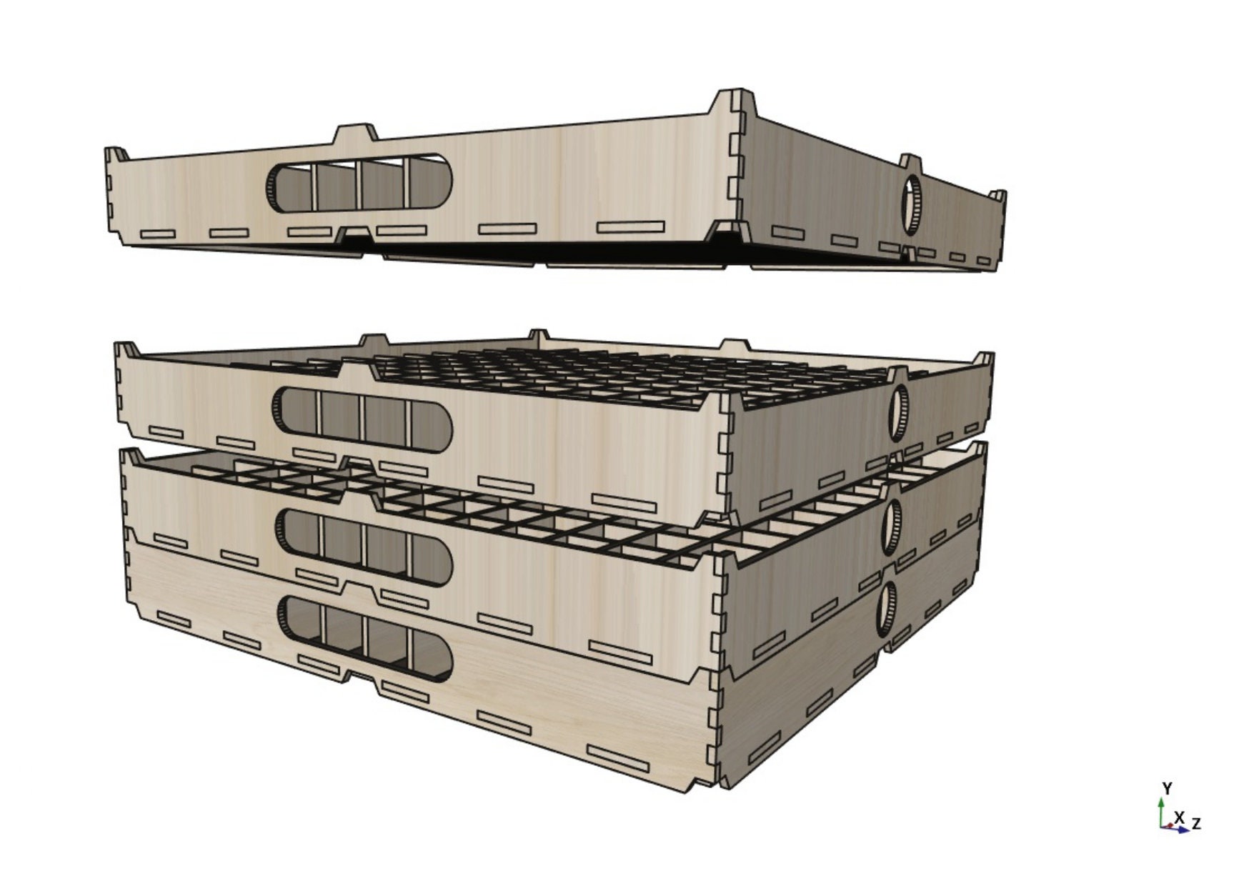 Laser Cut Modular Storage Box With Sells for Various Small Items, Boxes ...