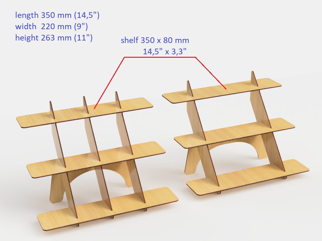 Laser Cut 3 Level Desktop Shelves 2 Sizes for Home or Office Decor ...