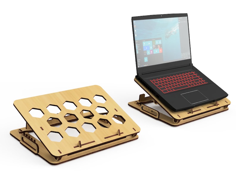 Laser Cut Laptop Stand Adjustable Tilt Height Large - Etsy