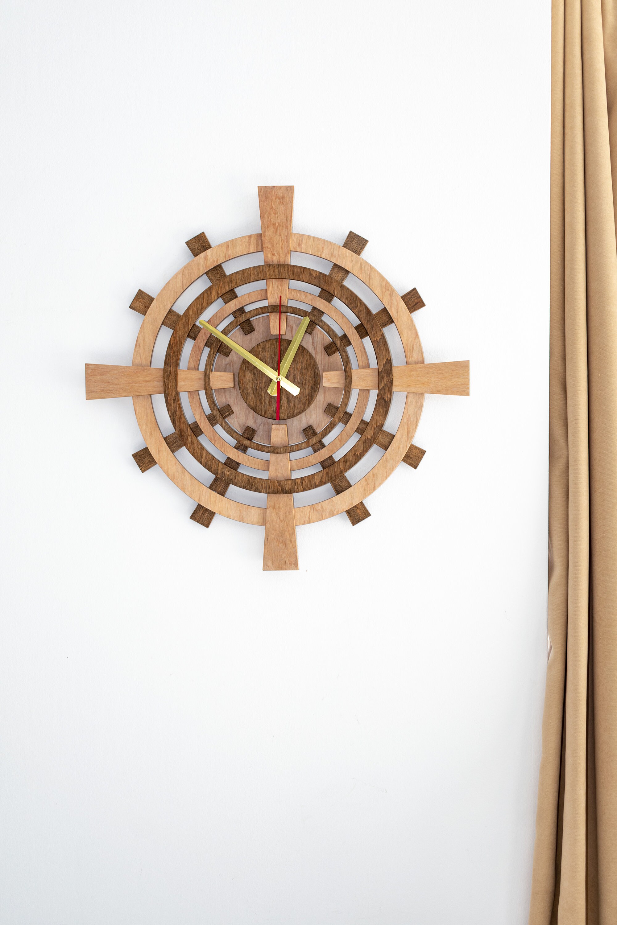 Laser Cut Modern Wall Clock Layered Wood Wall Clock Large Wall - Etsy