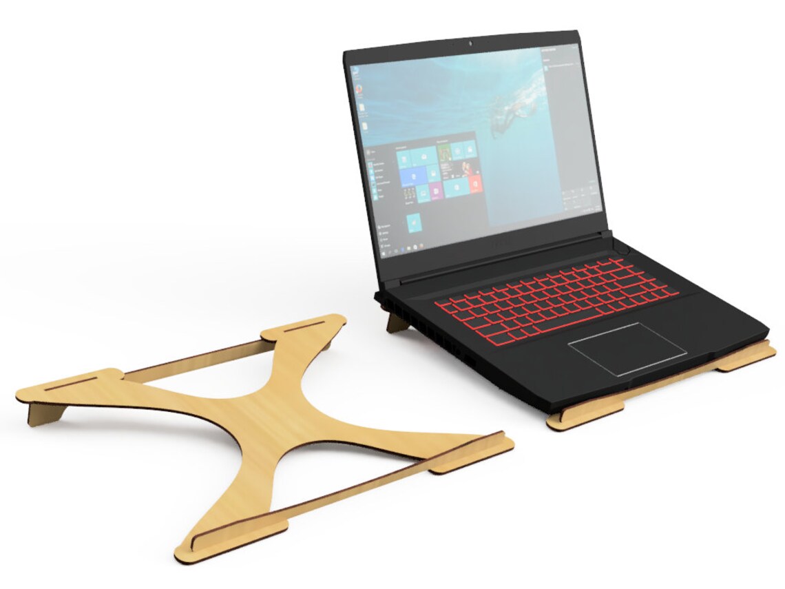 Laser-cut Laptop Stand Template: Optimal Ventilation With Minimalistic ...
