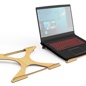 Laser-cut Laptop Stand Template: Optimal Ventilation With Minimalistic ...