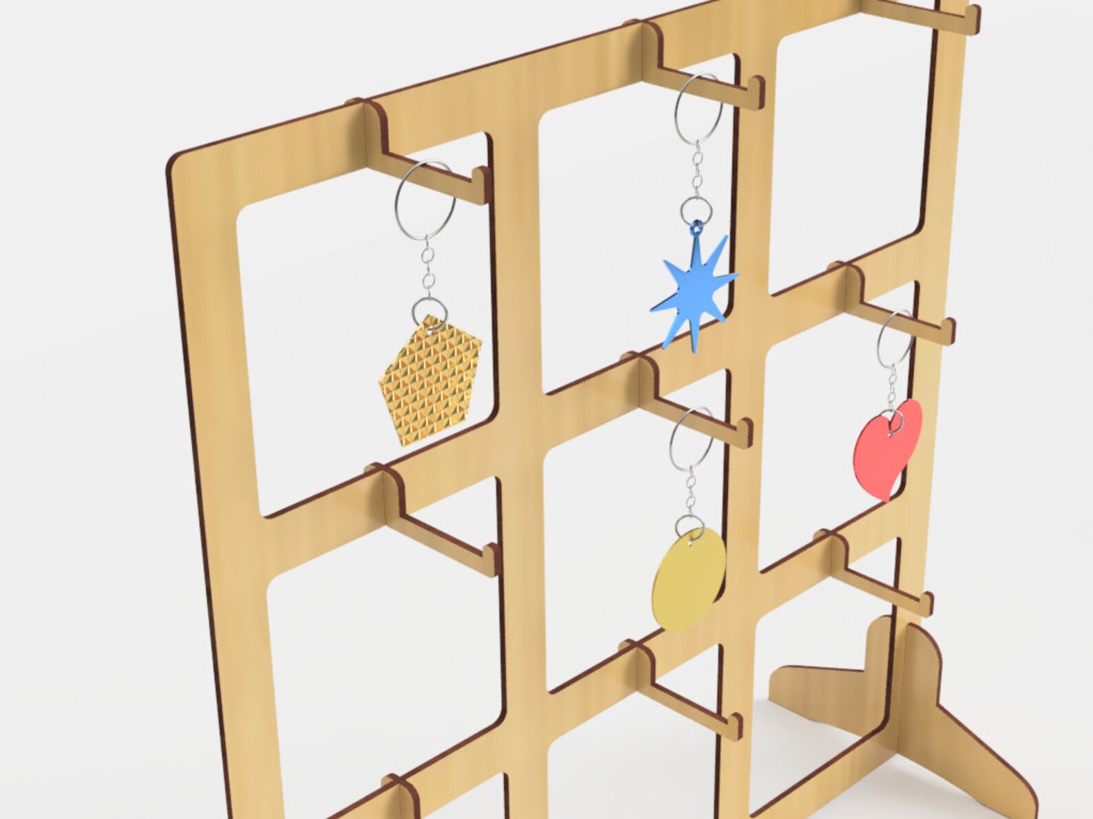 Laser Cut Template Key Chain Stand Kit Minimalist Key Chain Holder ...