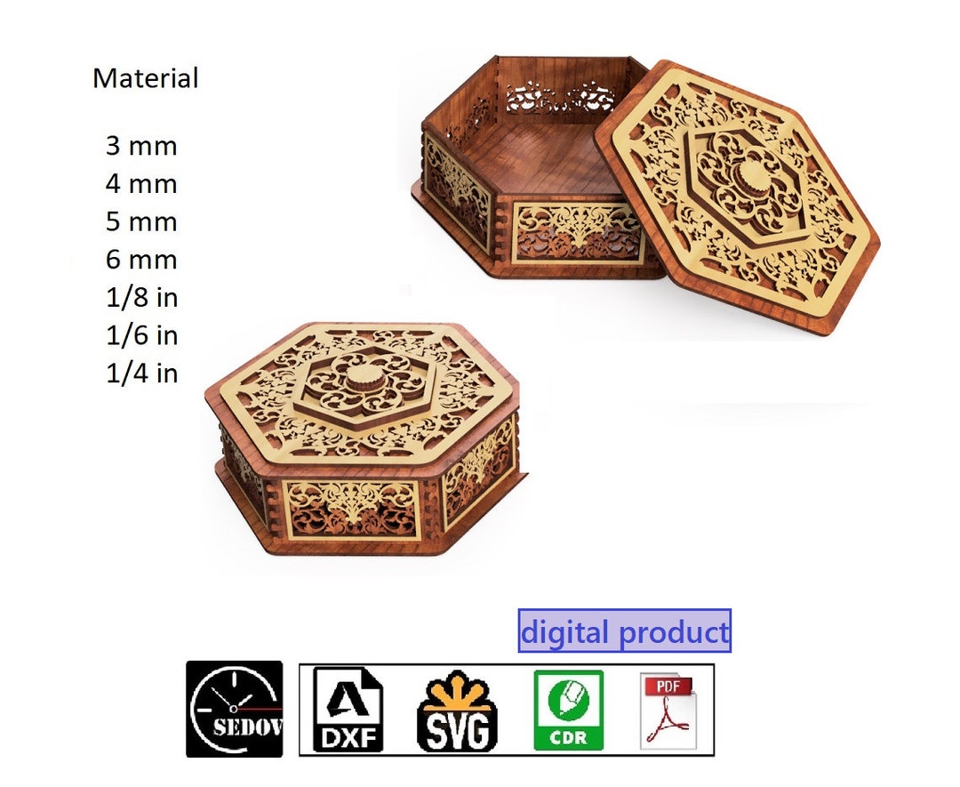 Laser Cut Carved Casket Beautiful Layered Jewelry Box Storing Box ...