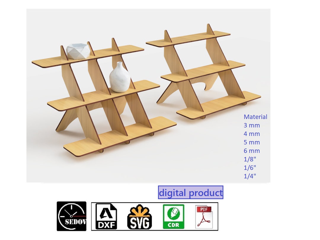 Laser Cut 3 Level Desktop Shelves 2 Sizes for Home or Office Decor ...