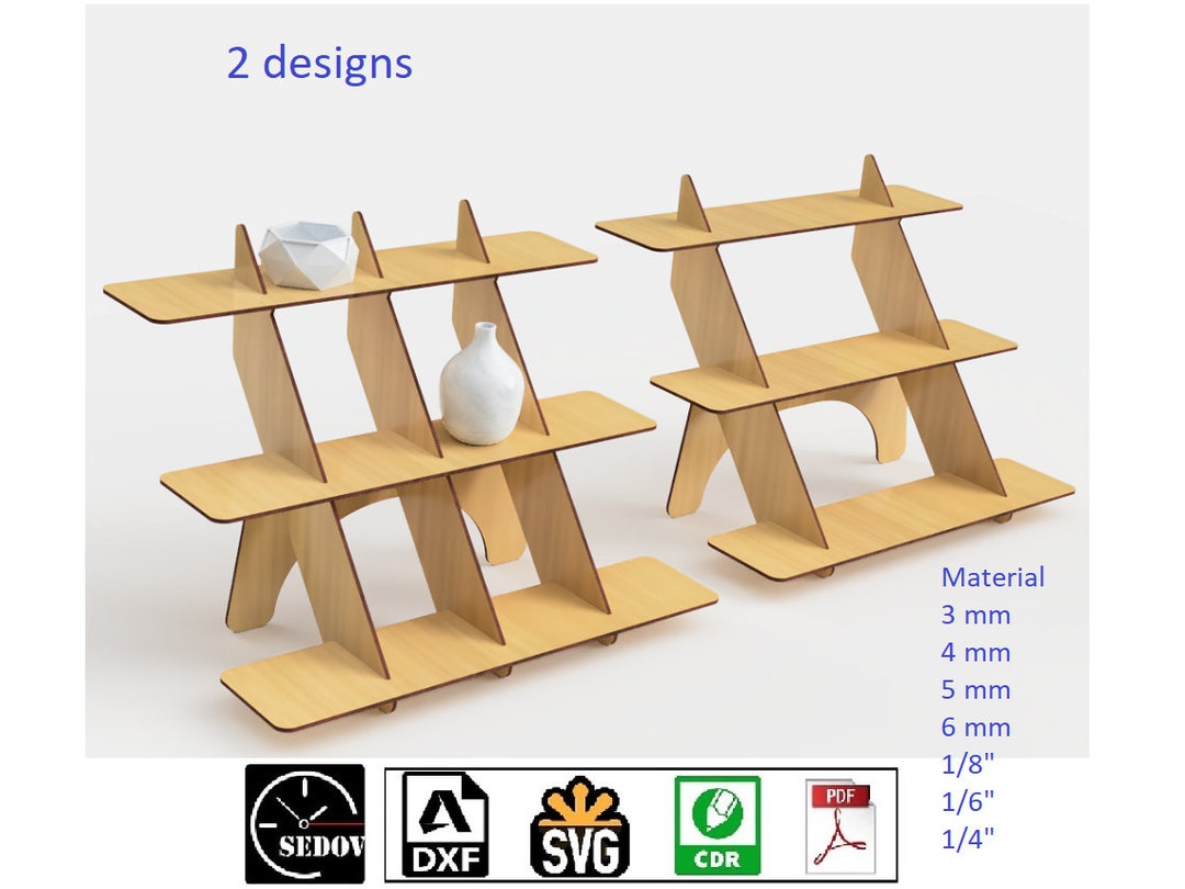 Laser Cut 3 Level Desktop Shelves 2 Sizes for Home or Office Decor ...