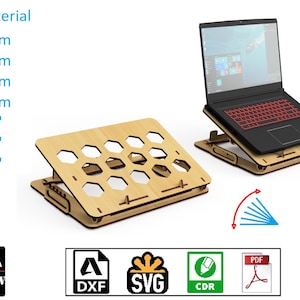 Laser Cut Laptop Stand Adjustable Tilt Height Large - Etsy